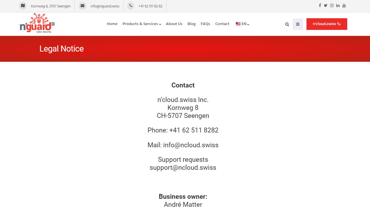 Impressum - ncloud.swiss AG